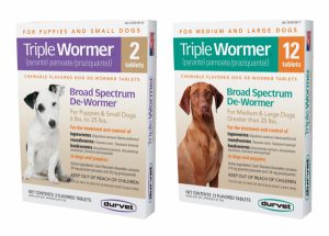 Triple Wormer Chewable Flavored Dog De-Wormer Tablets
