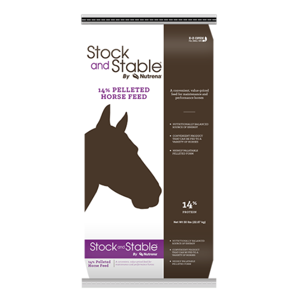 Nutrena Stock and Stable 14% Pelleted Horse Feed - Pasturas Los Alazanes